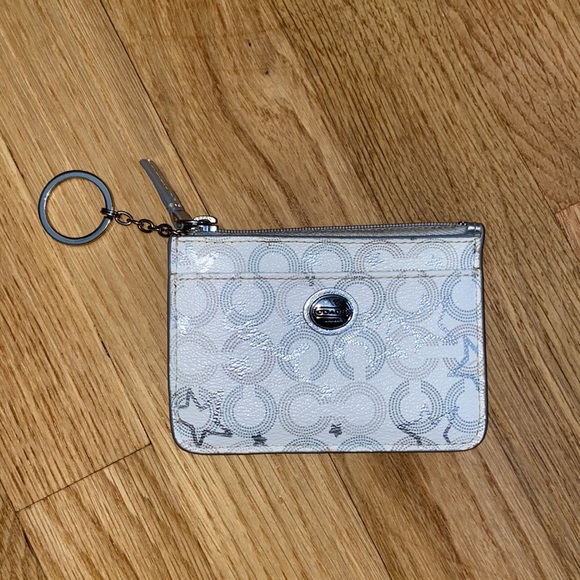 Coach | Bags | Coach Card Case Holder Wallet Silver | Poshmark